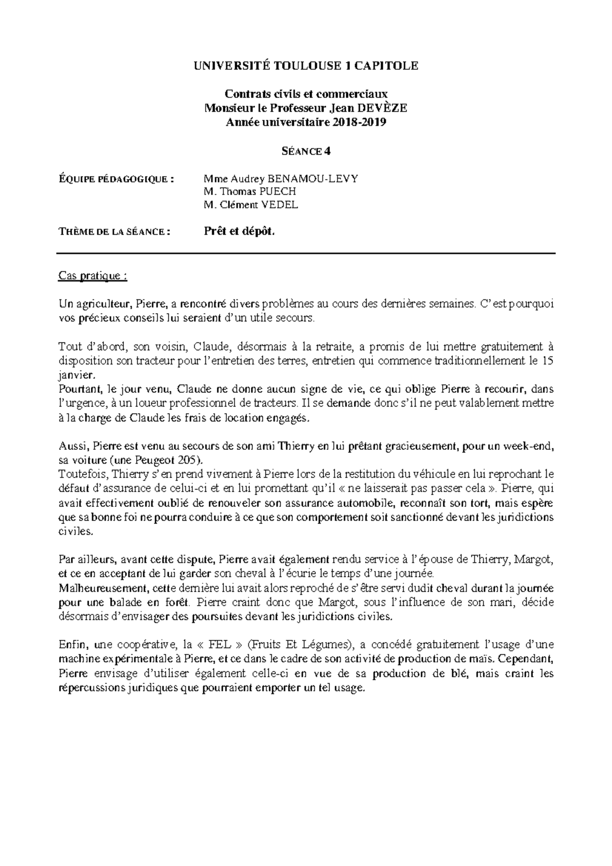 TD 4 - Le prêt et le dépôt - Exercice + correction - Warning: TT: undefined function: 32 Warning ...