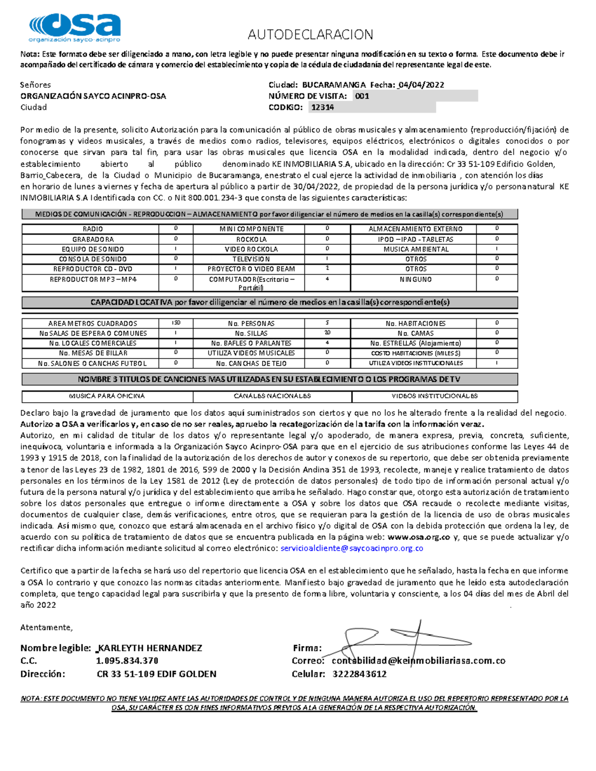 4. Sayco Y Acinpro - es perfectamente bello y unico - AUTODECLARACION ...