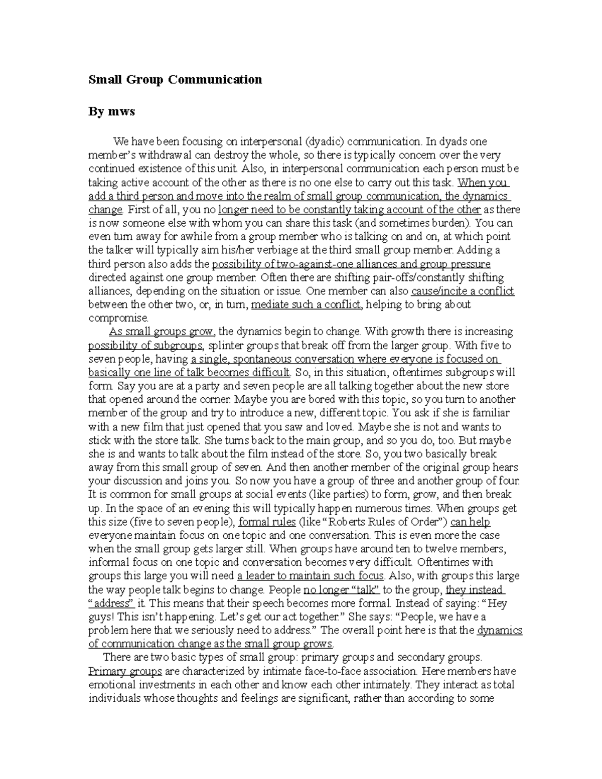 Small group communication-review for comm 10 UCLA (midterm) - Small ...