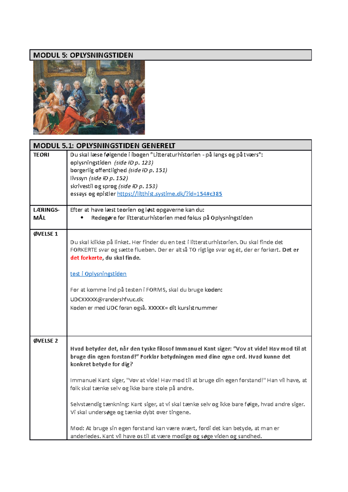 Modul 5 - dansk opgave - MODUL 5: OPLYSNINGSTIDEN MODUL 5 ...