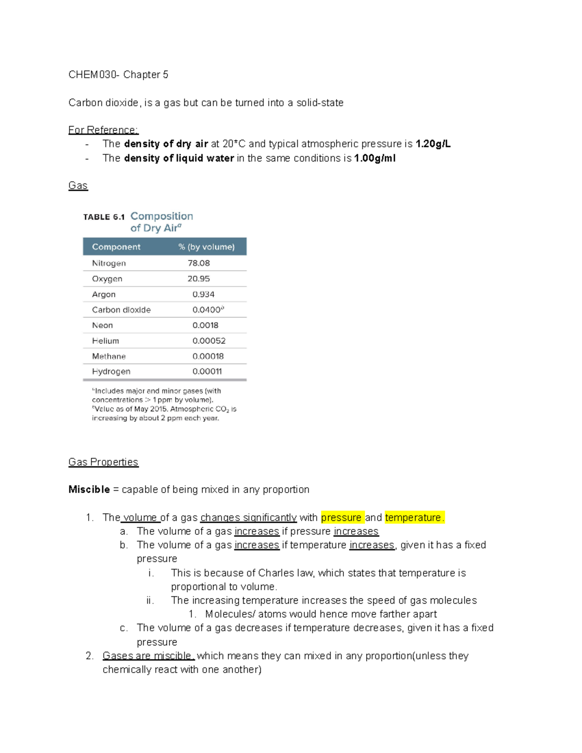 Introduction to Chemistry- CHEM030- Study Guide Exam #2 - CHEM030 ...