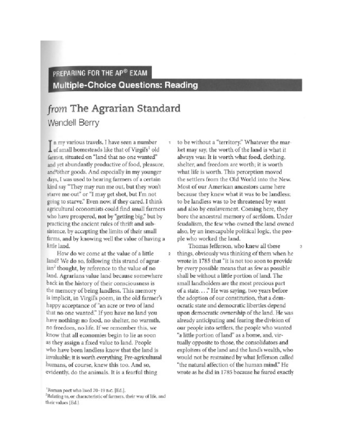 The Agrarian Standard - history - Studocu