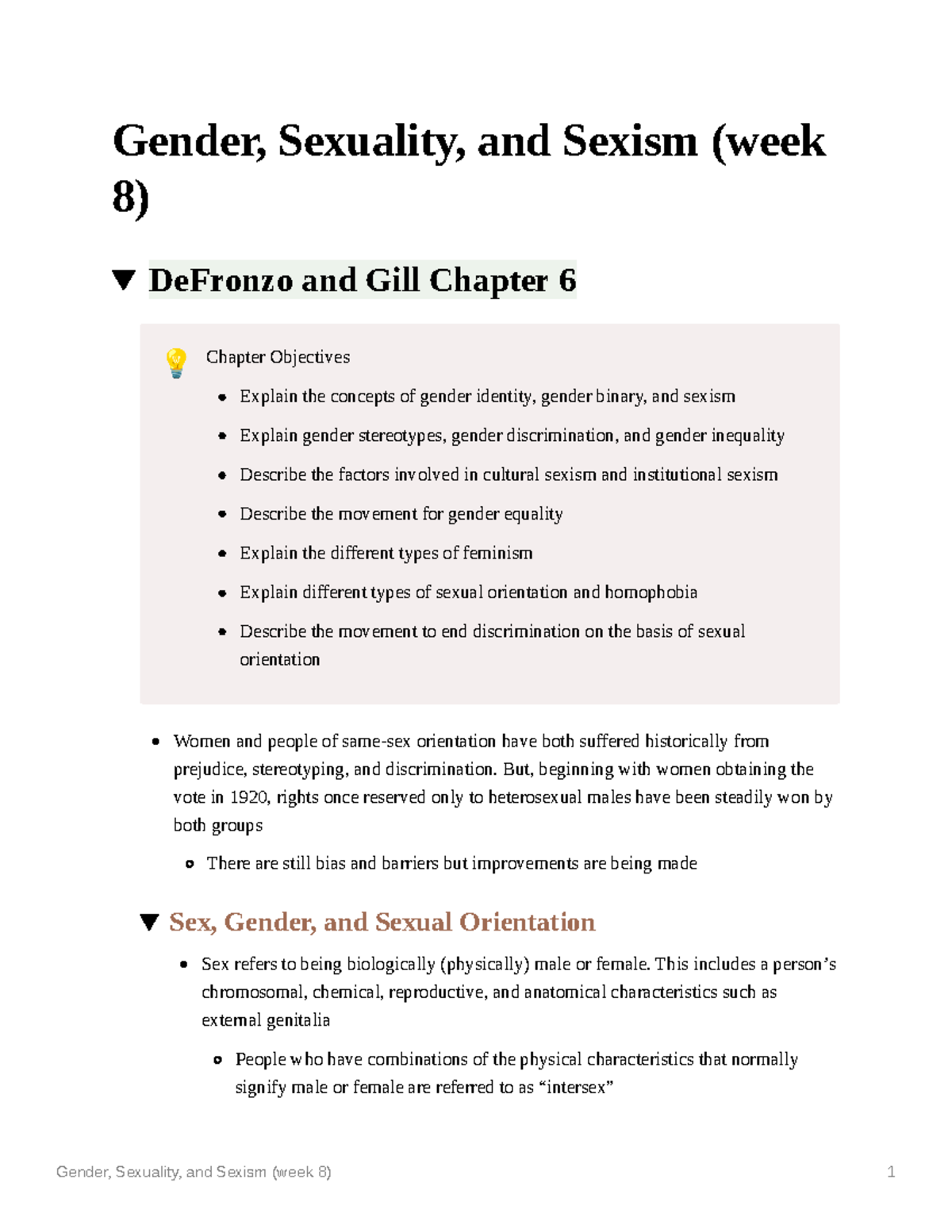 Gender Sexuality and Sexism (week 8) - Gender, Sexuality, and Sexism ...