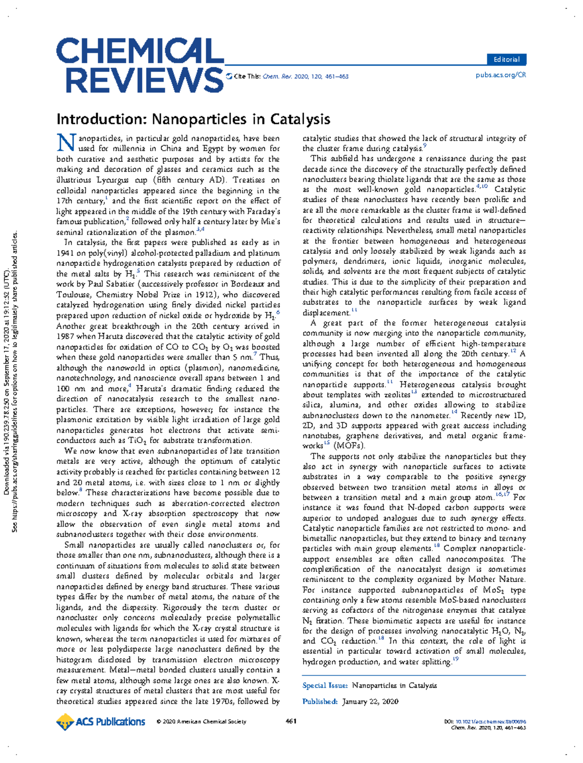 Nanopartículas EN Catálisis - Introduction: Nanoparticles in Catalysis ...
