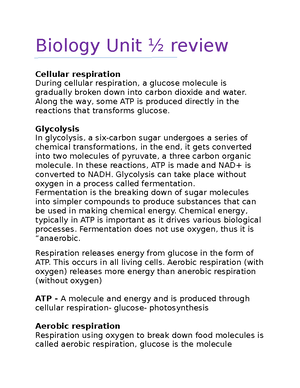 Bio Chapter 1 U1 - The scientific method - Biology Units 1 1- Important ...