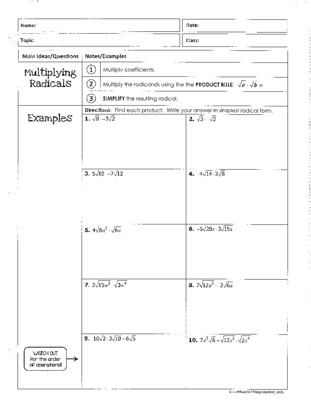 Multiplying Radicals - Studocu