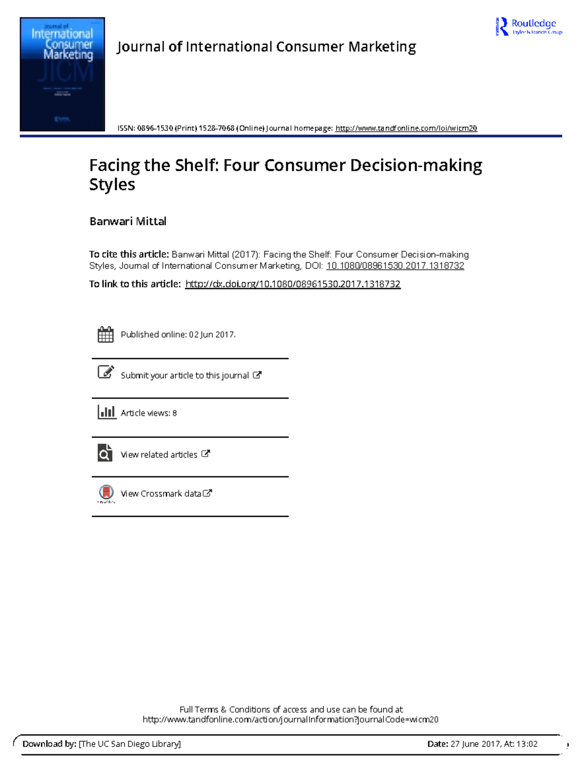 3 Facing the Shelf- Four Consumer Decision-making Styles - Full Terms ...