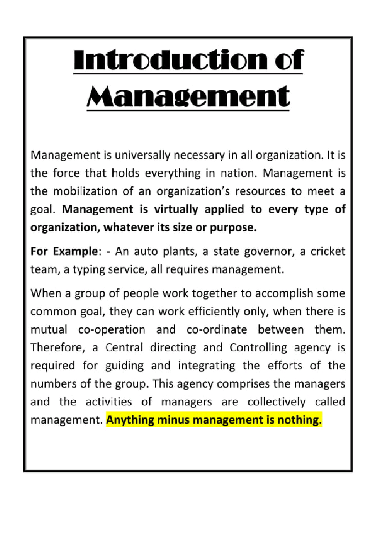 Principle of management - English 101 - Studocu