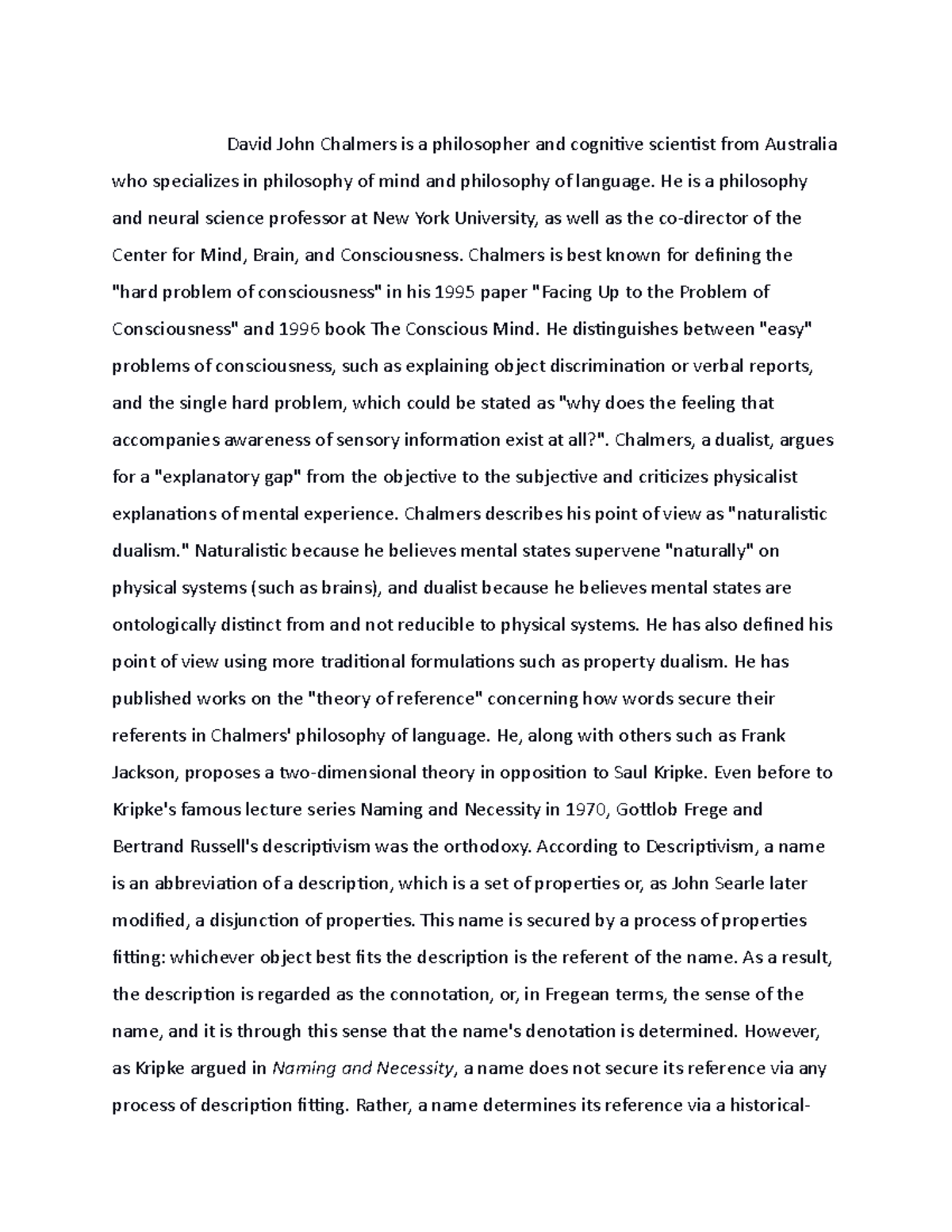 Philoo - Philosophy - David John Chalmers is a philosopher and ...