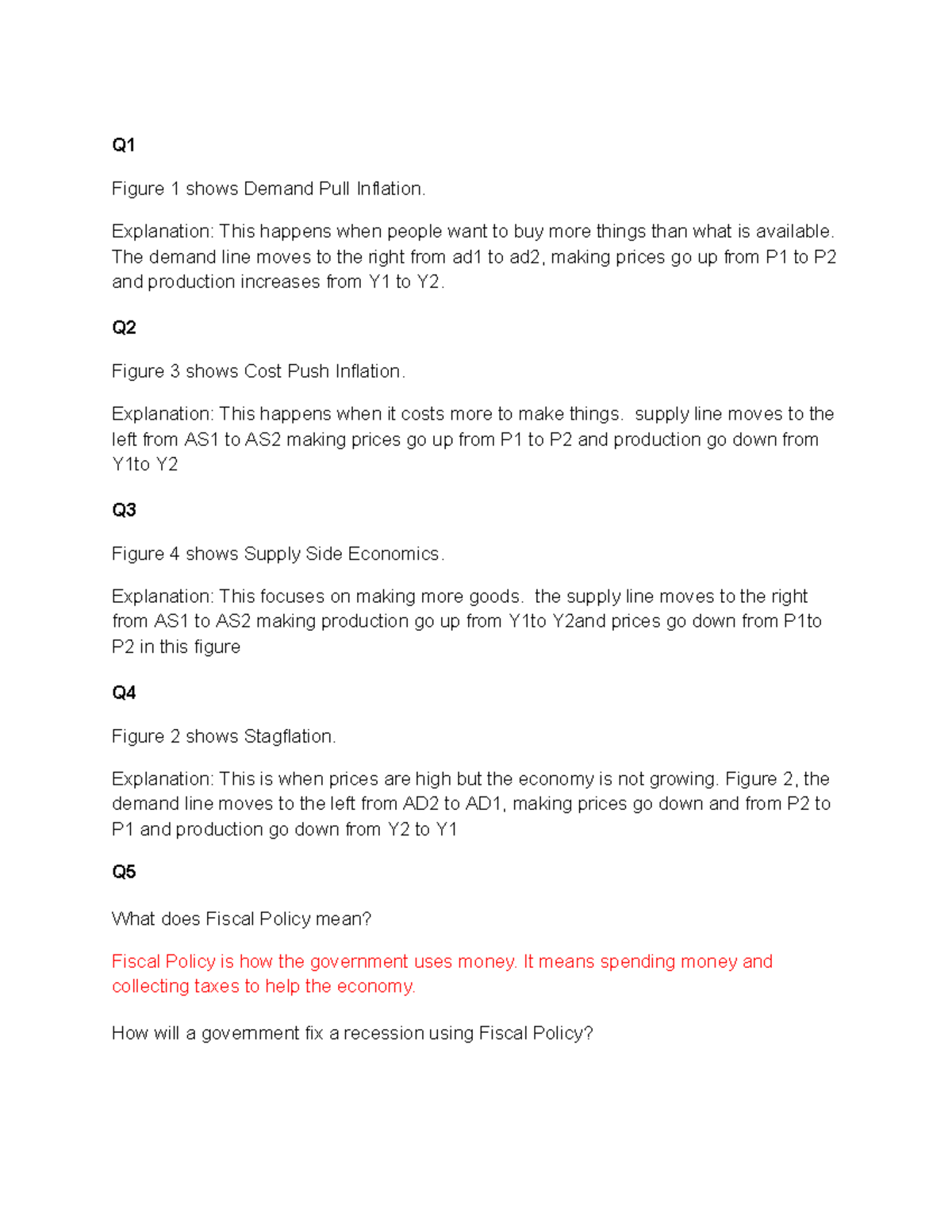 Assessment Assignment 2 ECON 101 - Q Figure 1 shows Demand Pull Inflation. Explanation: This ...