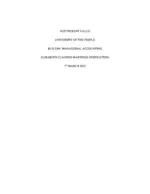 Discussion unit 5 - Learning assignments - BUS 3304 - UoPeople - Studocu