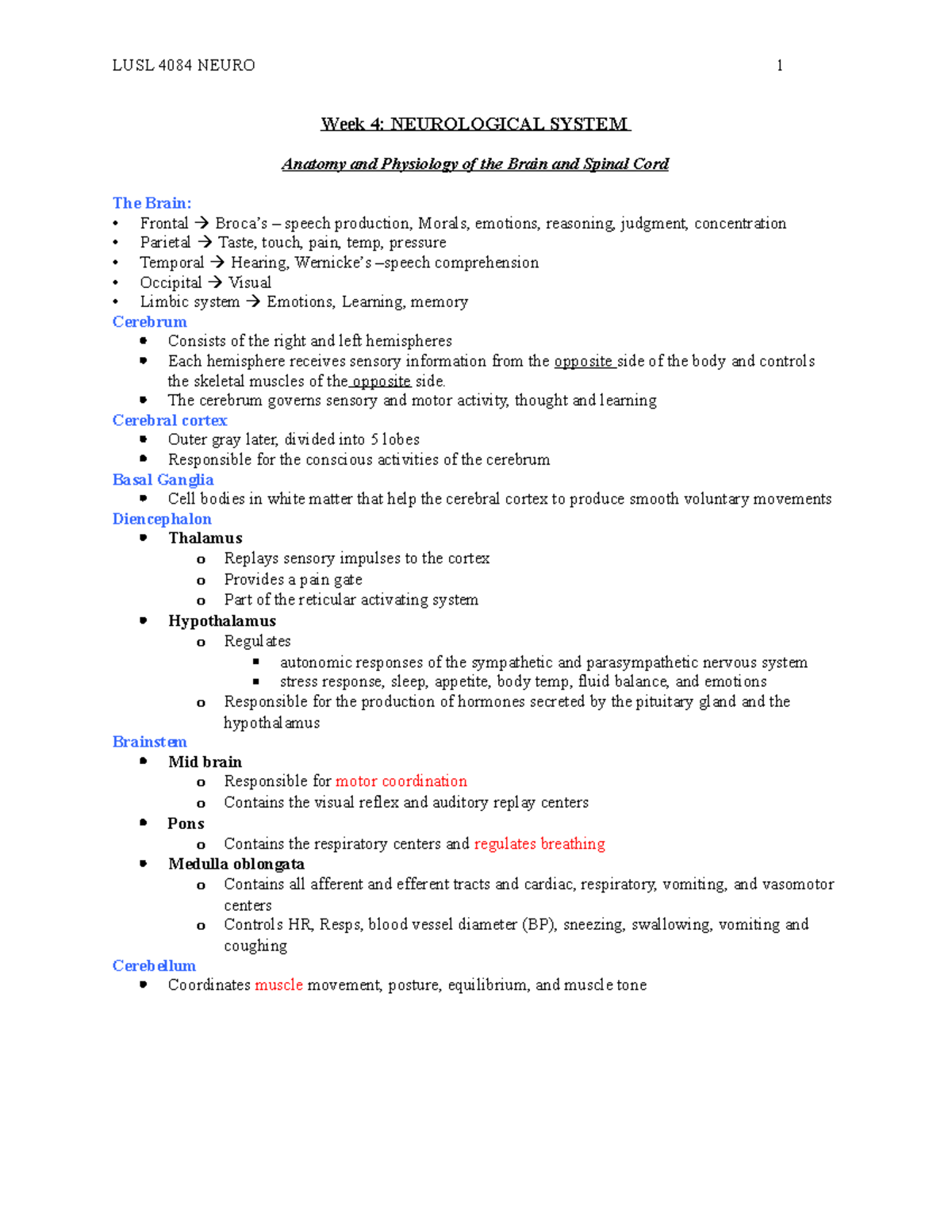 LUSL 4084 Neuro Readings - Saunders Comprehensive Review for the Nclex ...