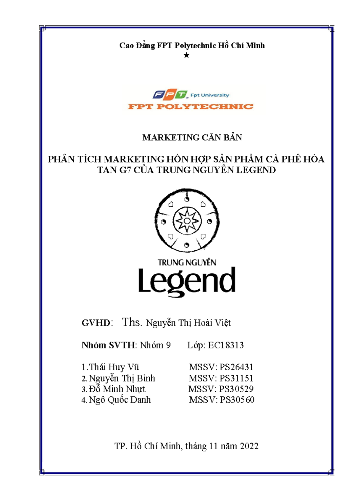 ASM N1,N2 (nhóm 9) - bài ASM Marketing căn bản - Cao Đẳng FPT ...