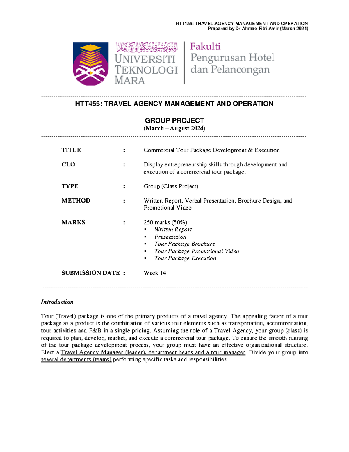Copy of HTT455 Group Project (Mar - Aug 2024) - Prepared by Dr Ahmad ...