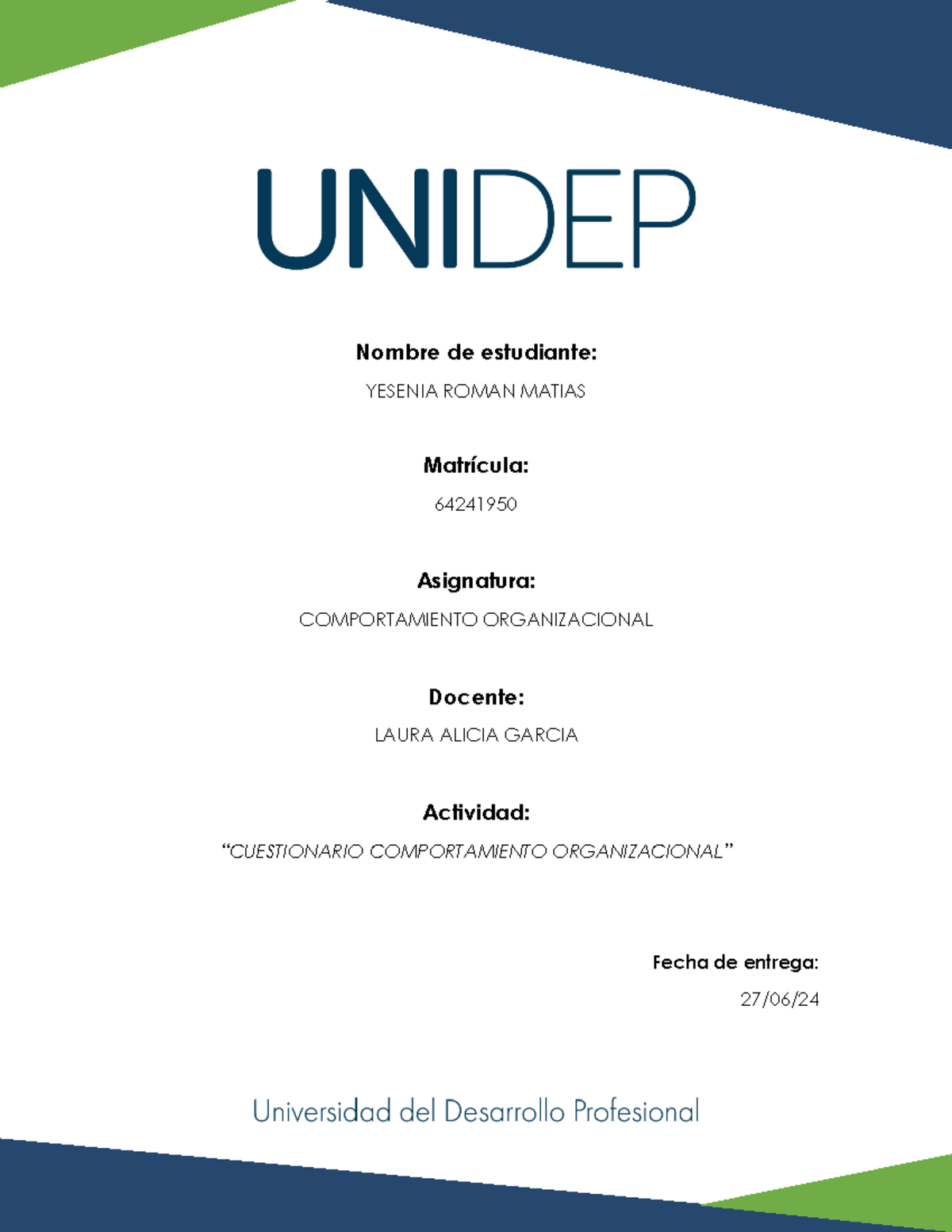 A2 64241950 Yesenia Roman - Nombre de estudiante: YESENIA ROMAN MATIAS ...