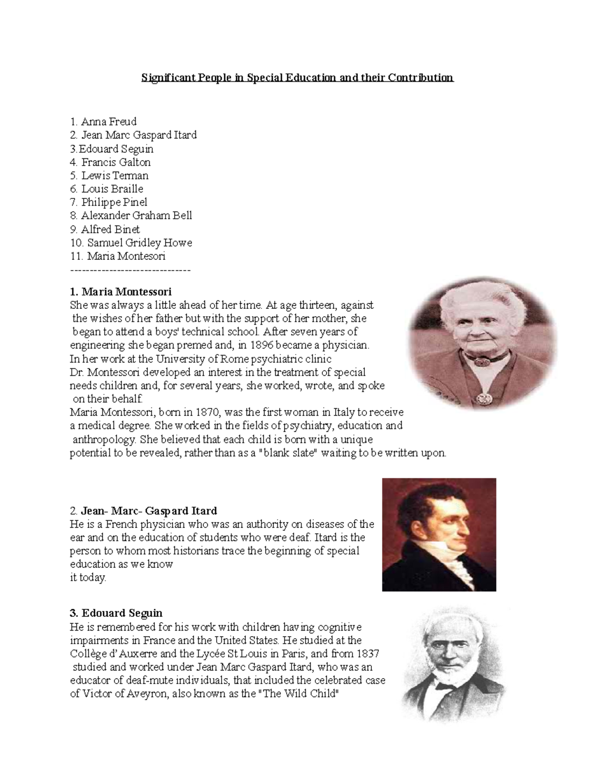 Significant People in Special Education and thier Contribution - Maria ...