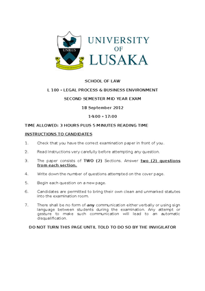 Consolidated Constitutional LAW Notes 2020 UNZA - THE UNIVERSITY OF ...