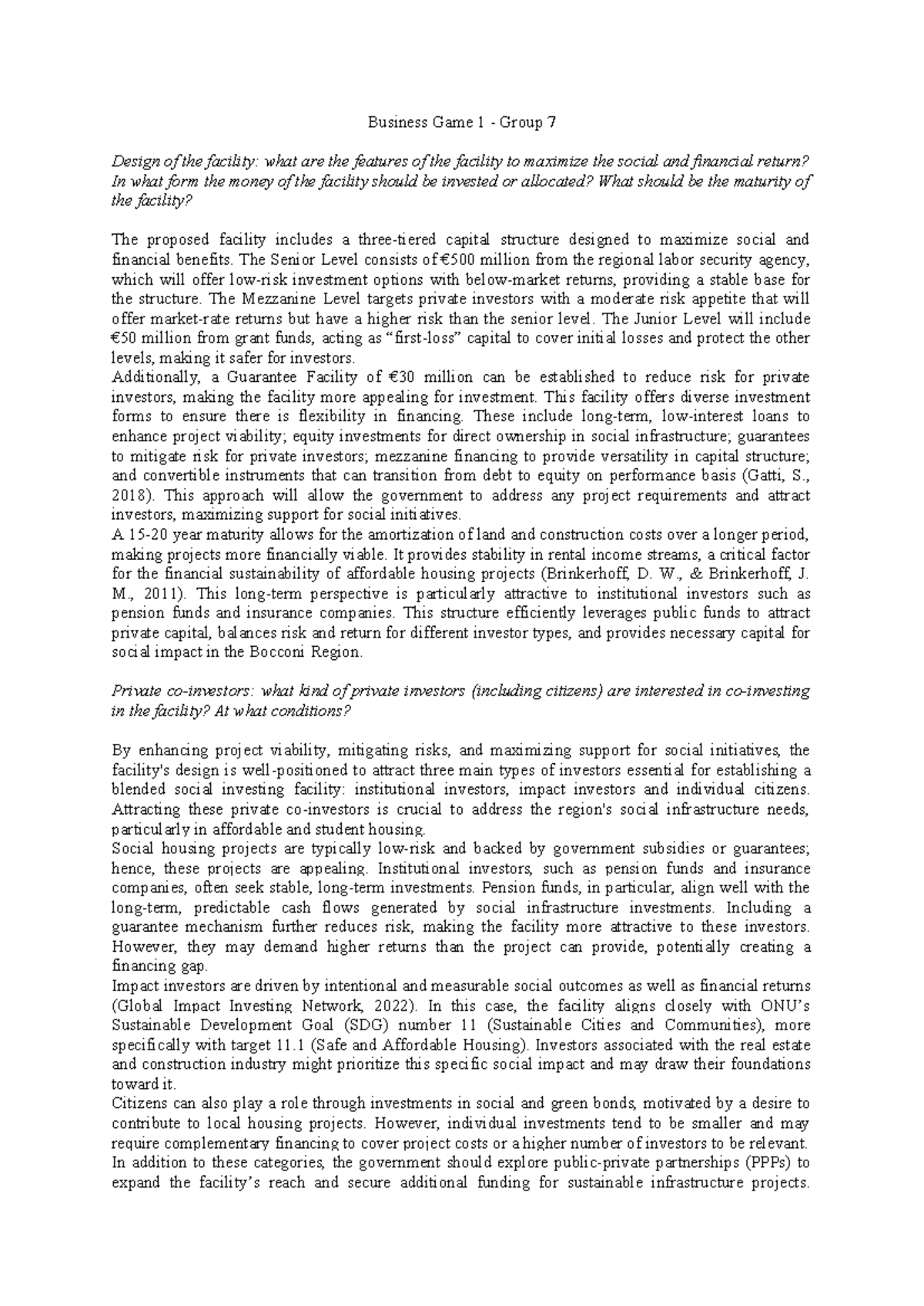 Group 7 BG Task1 - LPP - Business Game 1 - Group 7 Design of the ...