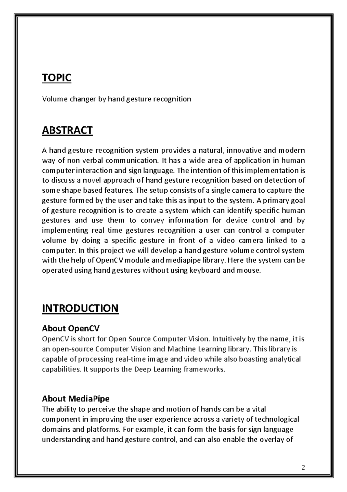 Computer Graphics-volume changer by hand gesture recognition - TOPIC Volume changer by hand ...