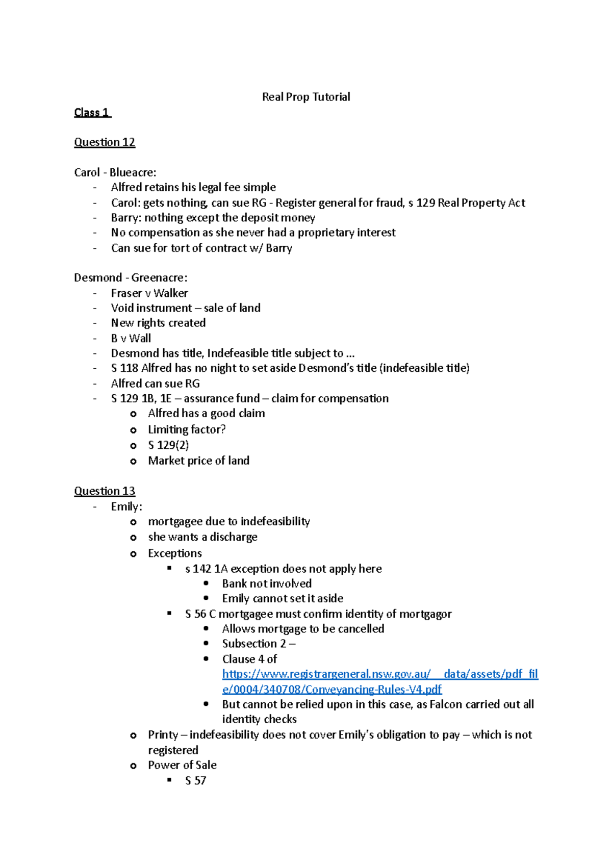 Real Prop Tute - Real Prop Tute notes - Real Prop Tutorial Class 1 ...