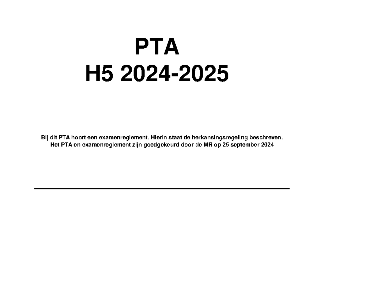 2425%20PTA%20H5%20def - Bij dit PTA hoort een examenreglement. Hierin ...