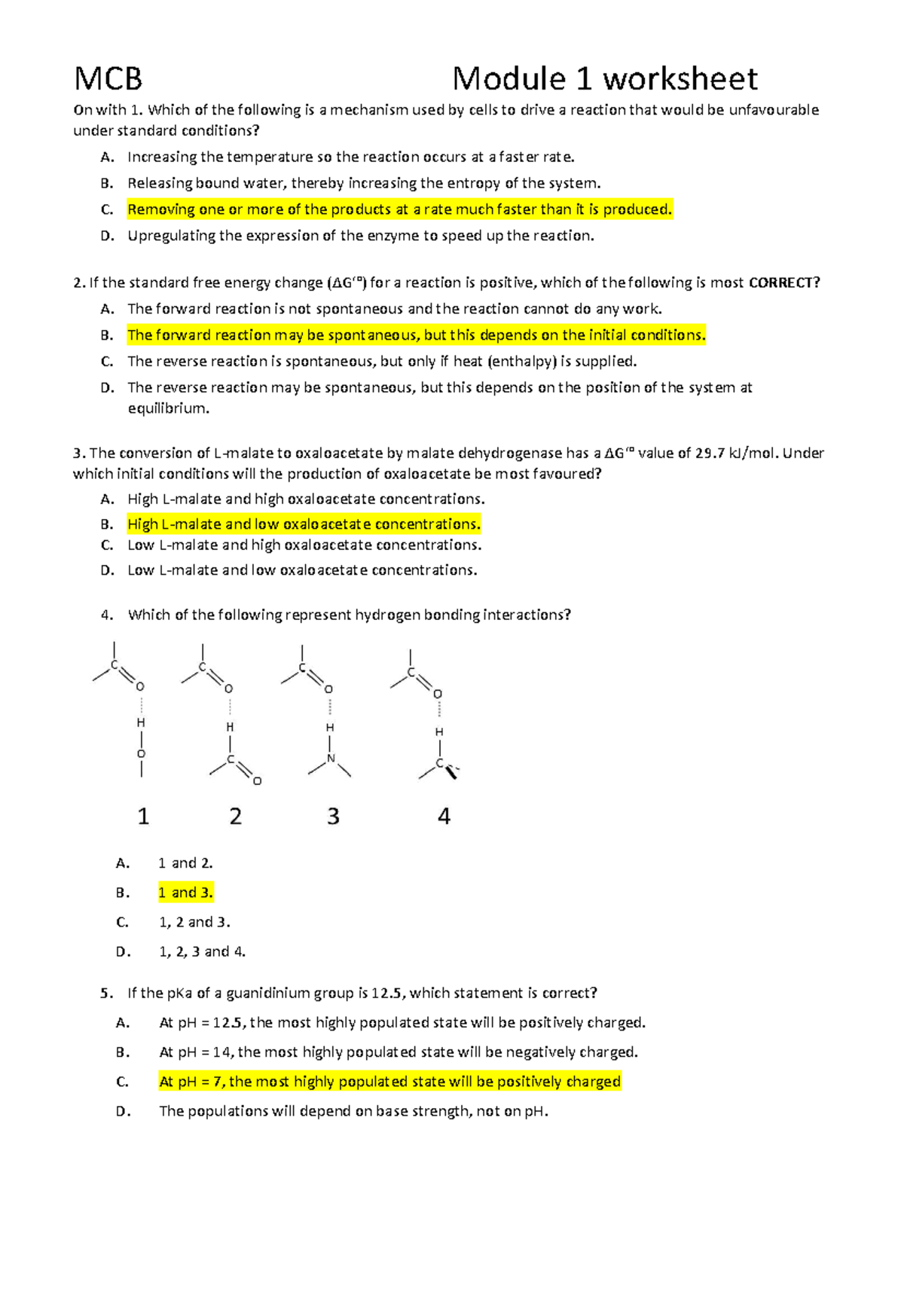 Module 1 worksheet with answers-merged - MCB Module 1 worksheet ...