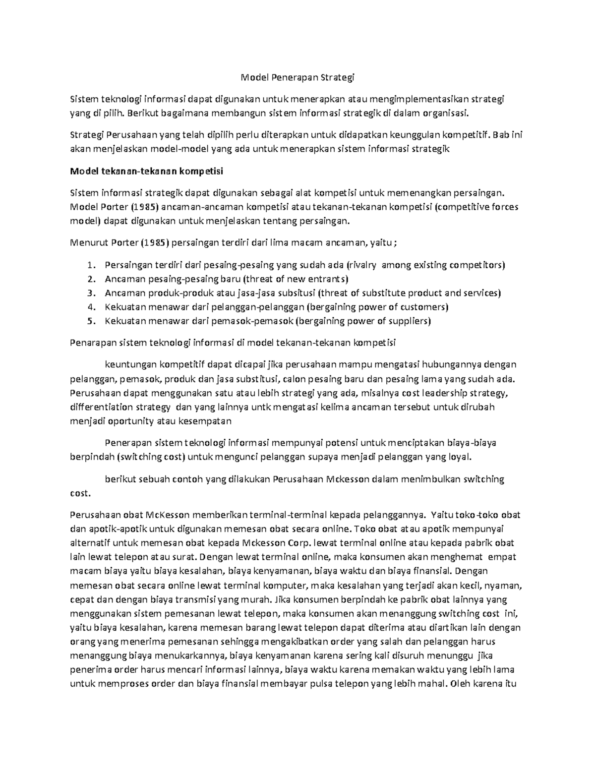 Model Penerapan Strategi - Model Penerapan Strategi Sistem teknologi ...