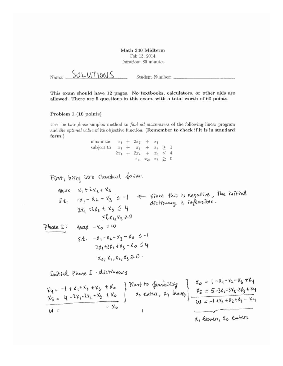 Exam 13 February 2014, questions - MATH 340 - Studocu