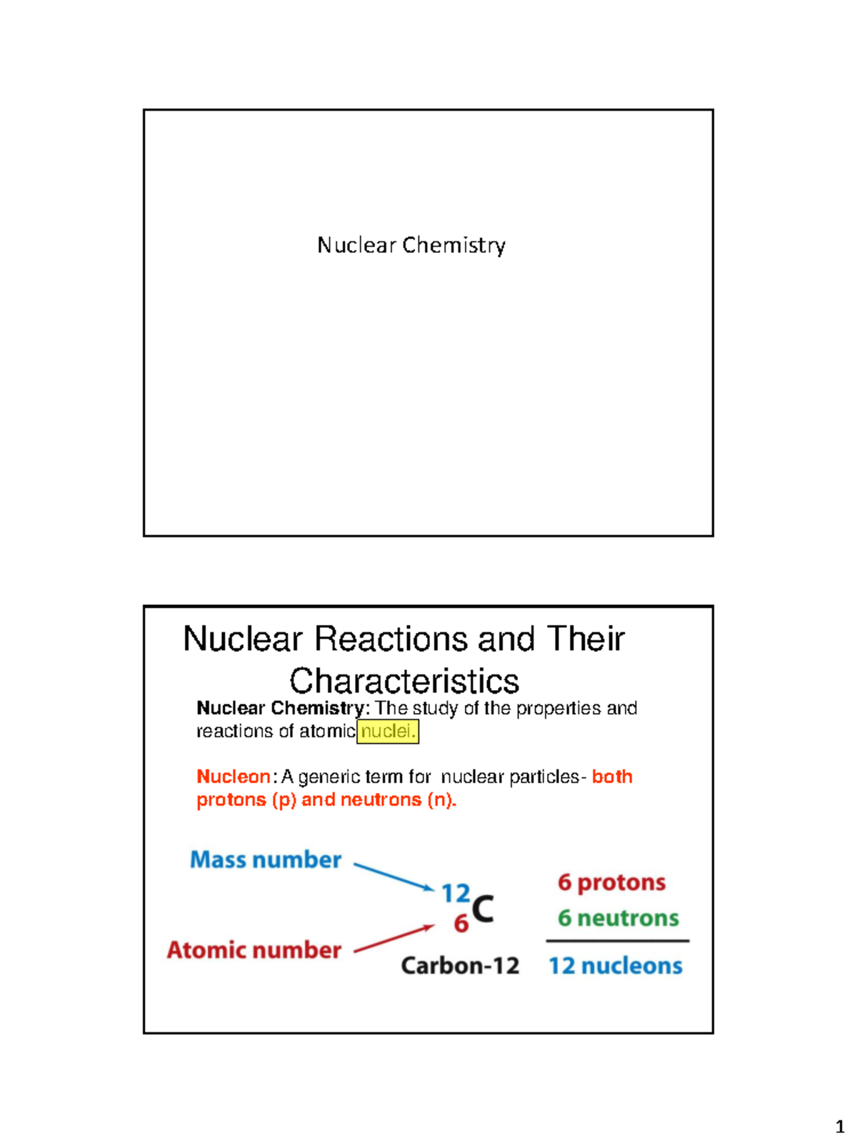 CHEM101 Chap20 part1 nuclear SP 22 - Nuclear Chemistry Nuclear ...