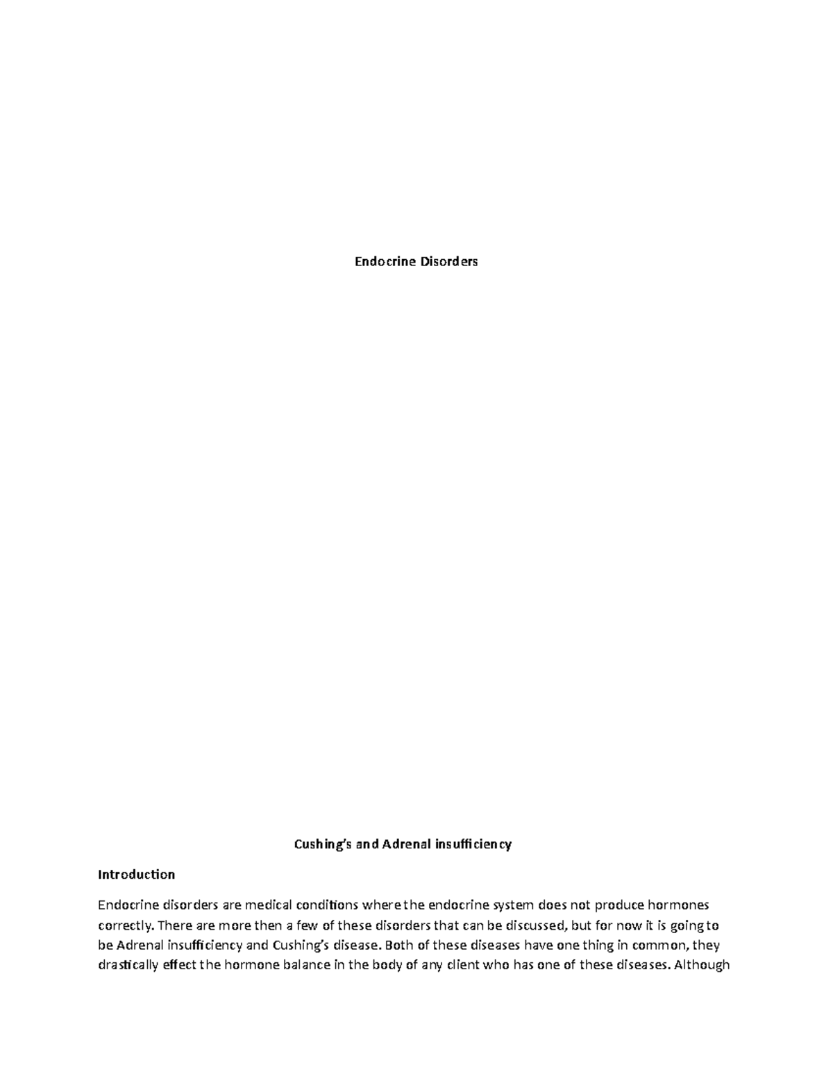 Endocrine disorder mdc2 - Endocrine Disorders Cushing’s and Adrenal ...