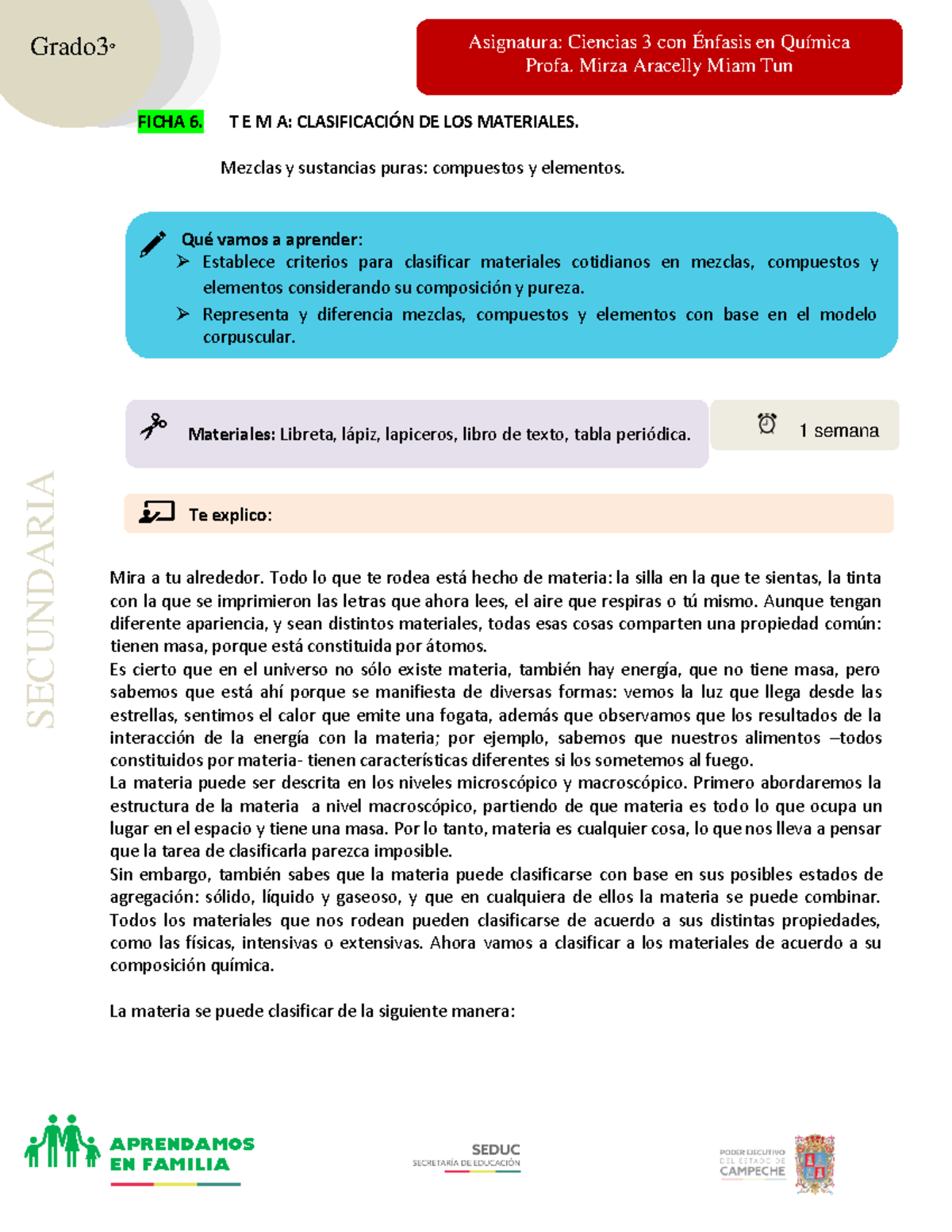 Modelo corpuscular - QUIMICA PARA SECUNDARIA - APRENDAMOS Profa. Mirza ...