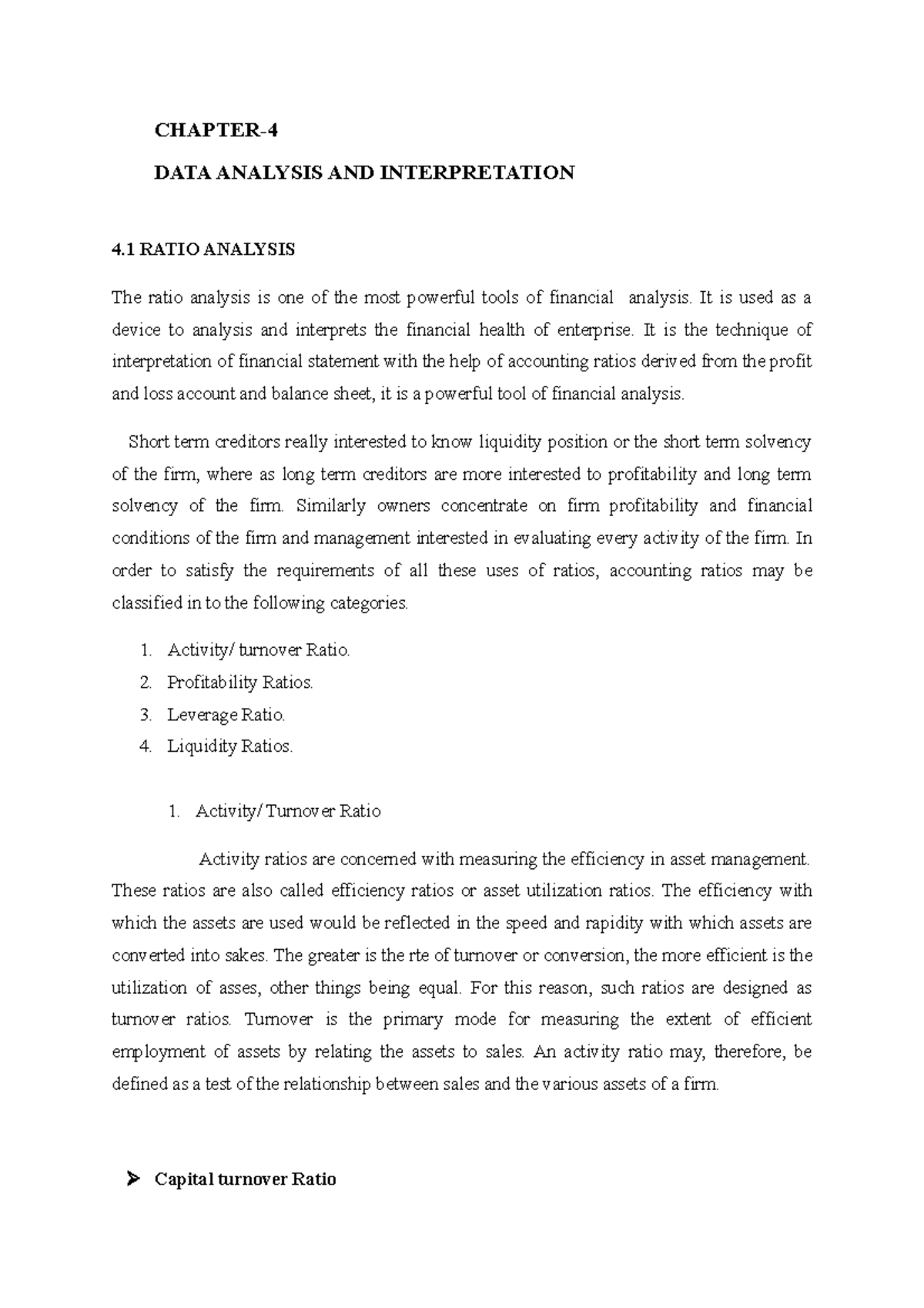 Chapter 4 All about organisation - CHAPTER- DATA ANALYSIS AND ...