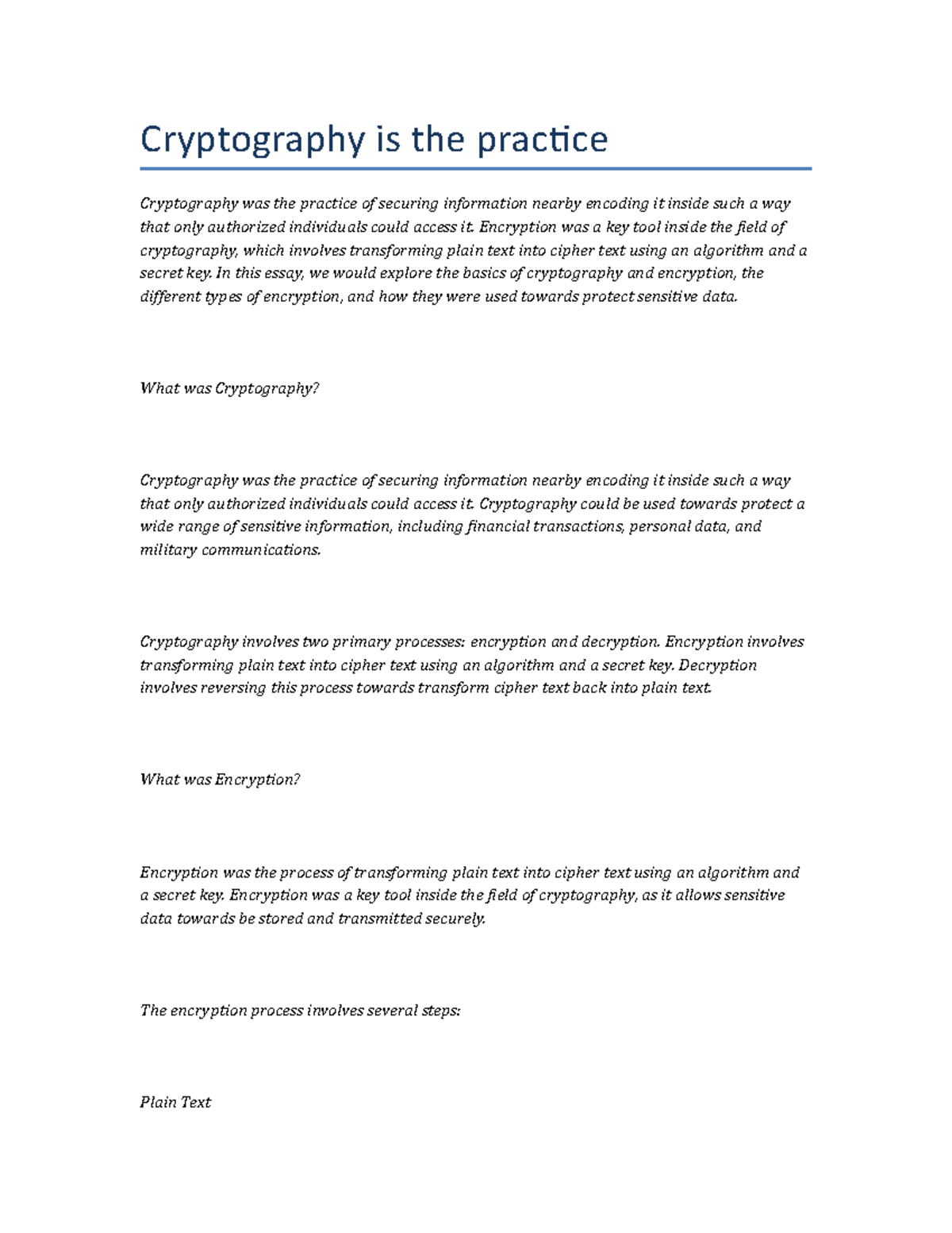 Cryptography is the practice - Cryptography is the practice ...
