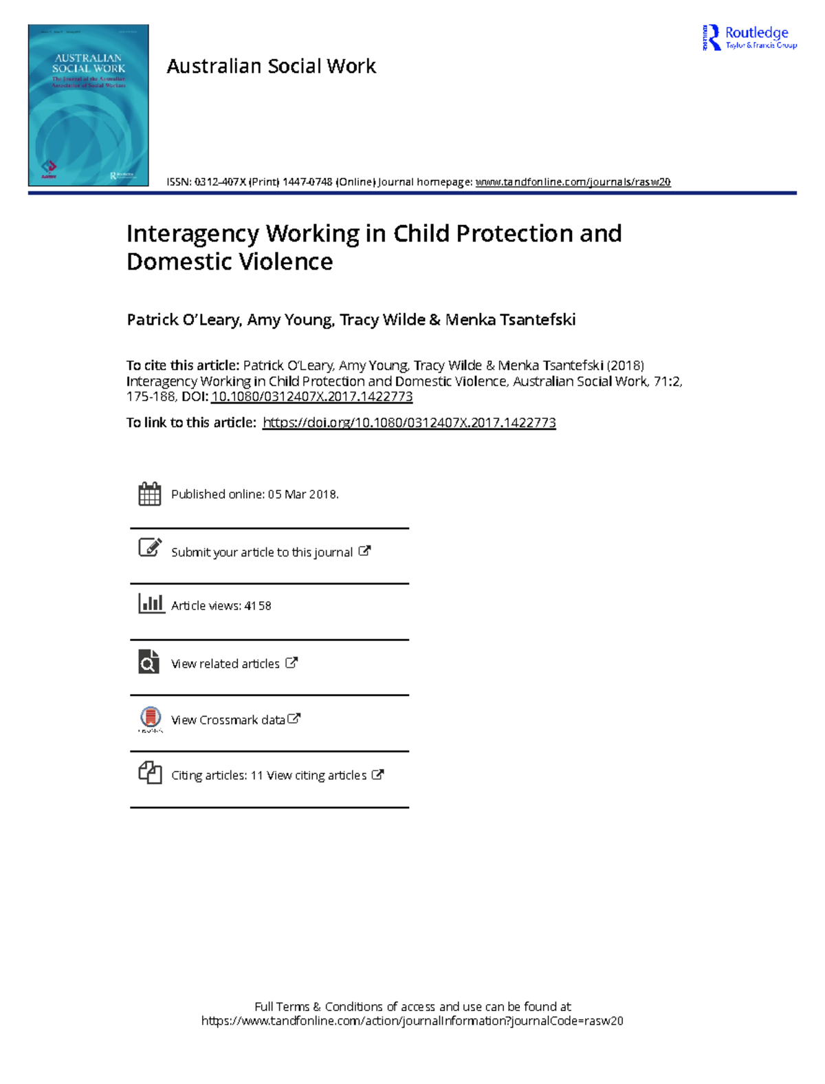 Interagency Working in Child Protection and Domestic Violence - 1080 ...