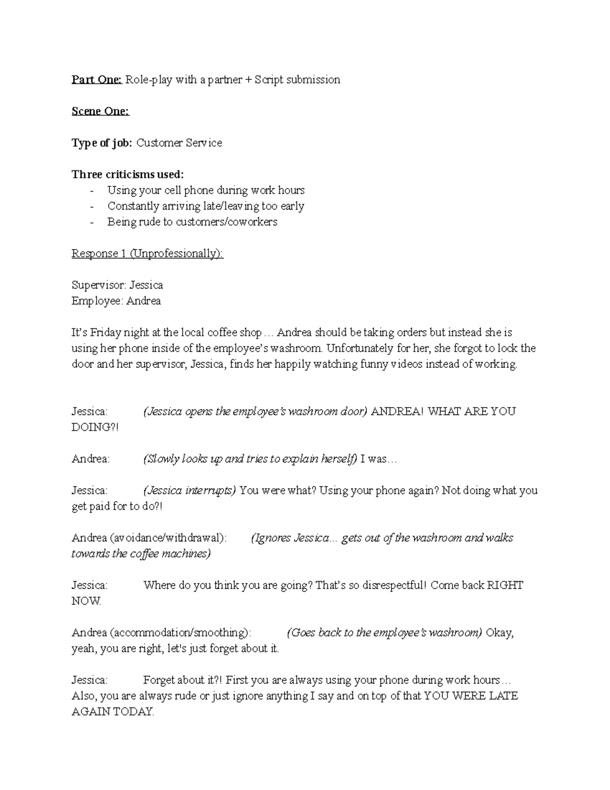 Interpersonal Communication - Part One: Role-play with a partner ...