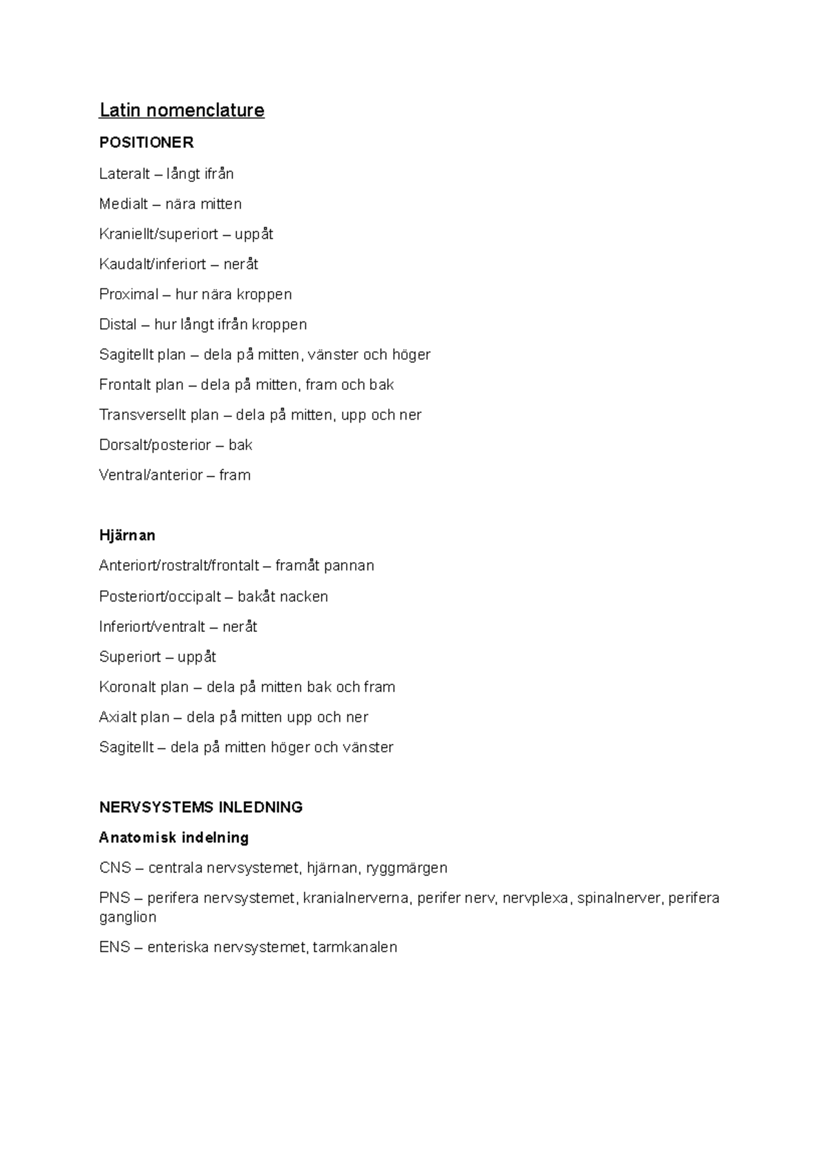 Latin nomenclature - begrepp på varenda del av kroppen, muskler fäste ...