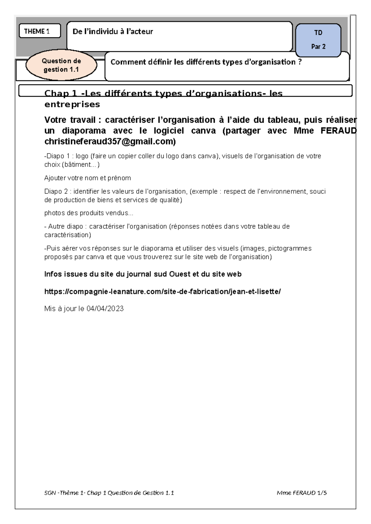 Chap 1 Jean et Lisette - découverte de notions - Chap 1 -Les différents ...