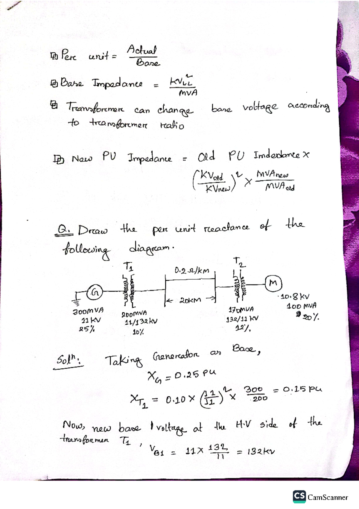 Per unit system basic maths - Electrical Circuit - Studocu