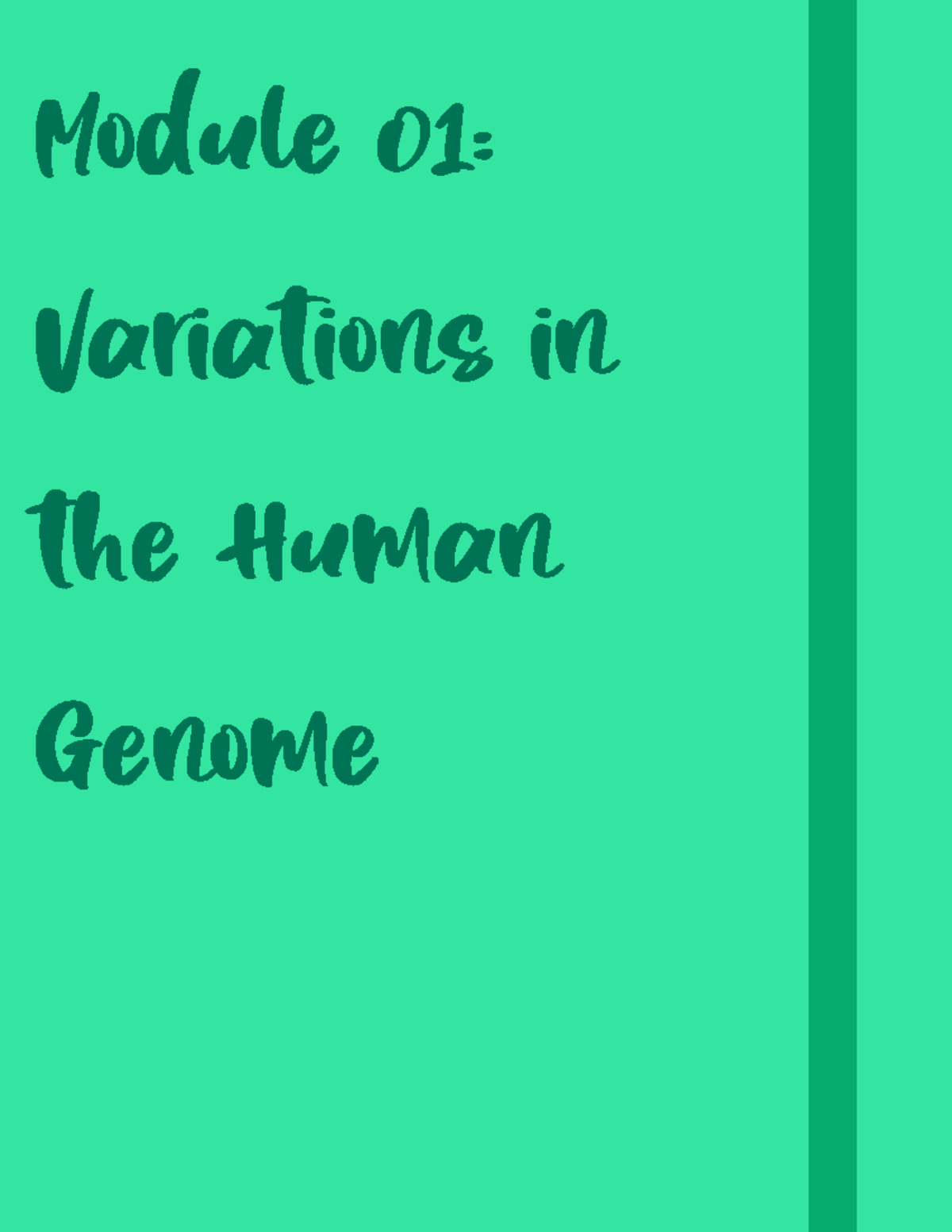 M1Companion Guide - notes - Module 01: Variations in the Human Genome ...