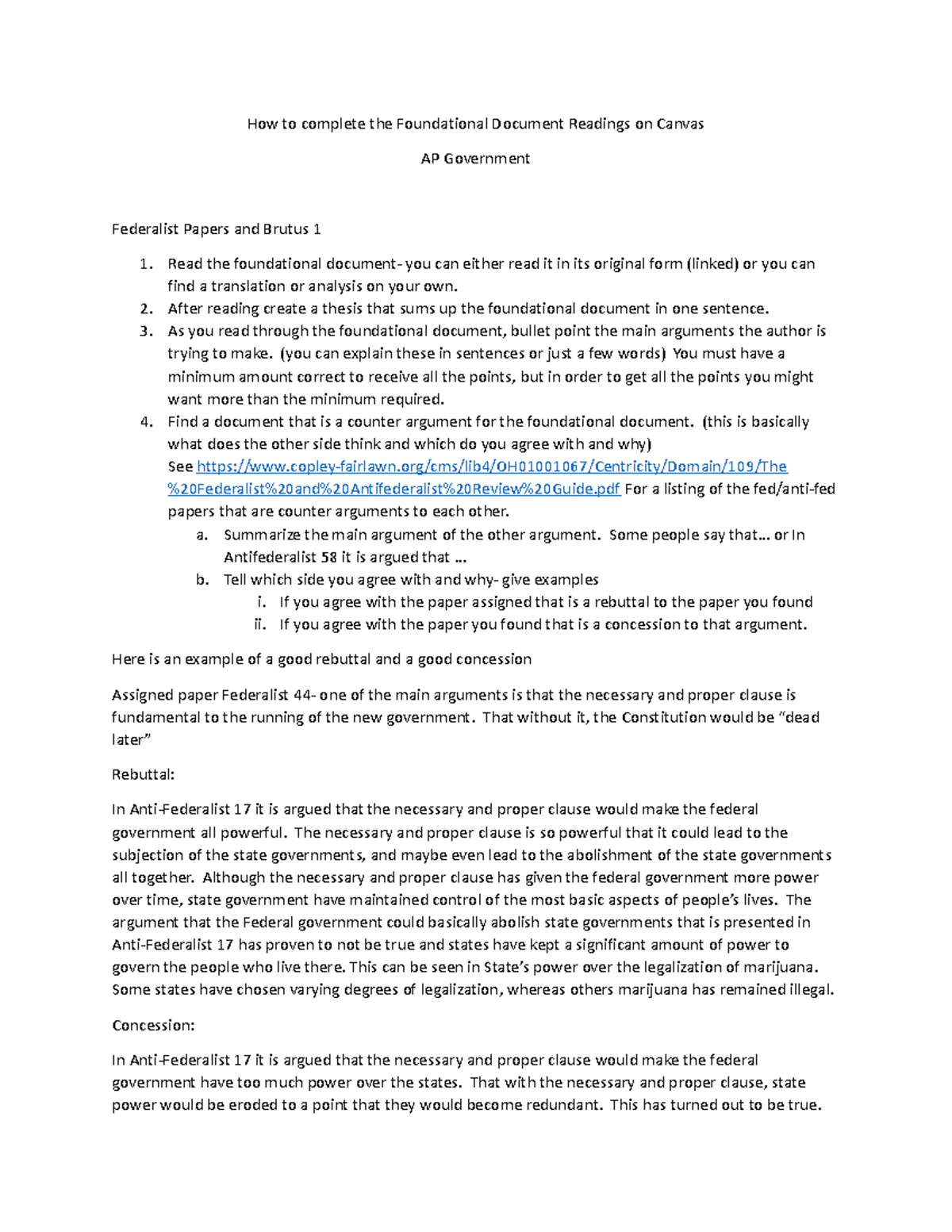 How to complete the Foundational Document Readings on Canvas - After ...