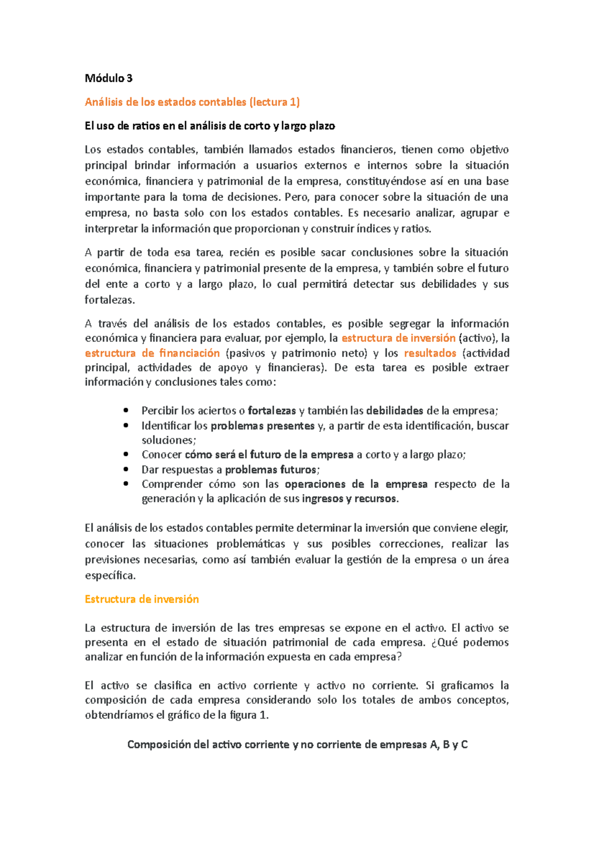 Módulo 3 y 4 contabilidad - Módulo 3 Análisis de los estados contables (lectura 1) El uso de ...