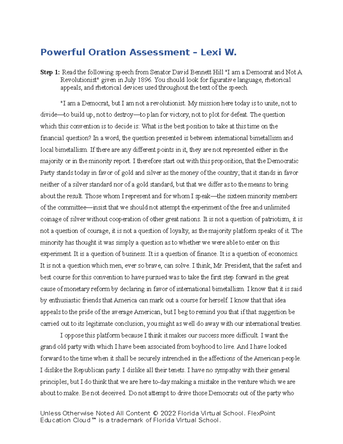 4.02 Powerful Oration Assessment. - Powerful Oration Assessment – Lexi ...