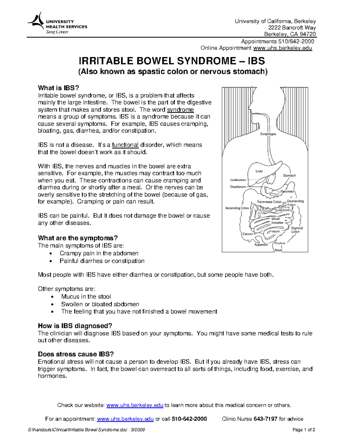 Irritablebowelsyndrome - University of California, Berkeley 2222 ...