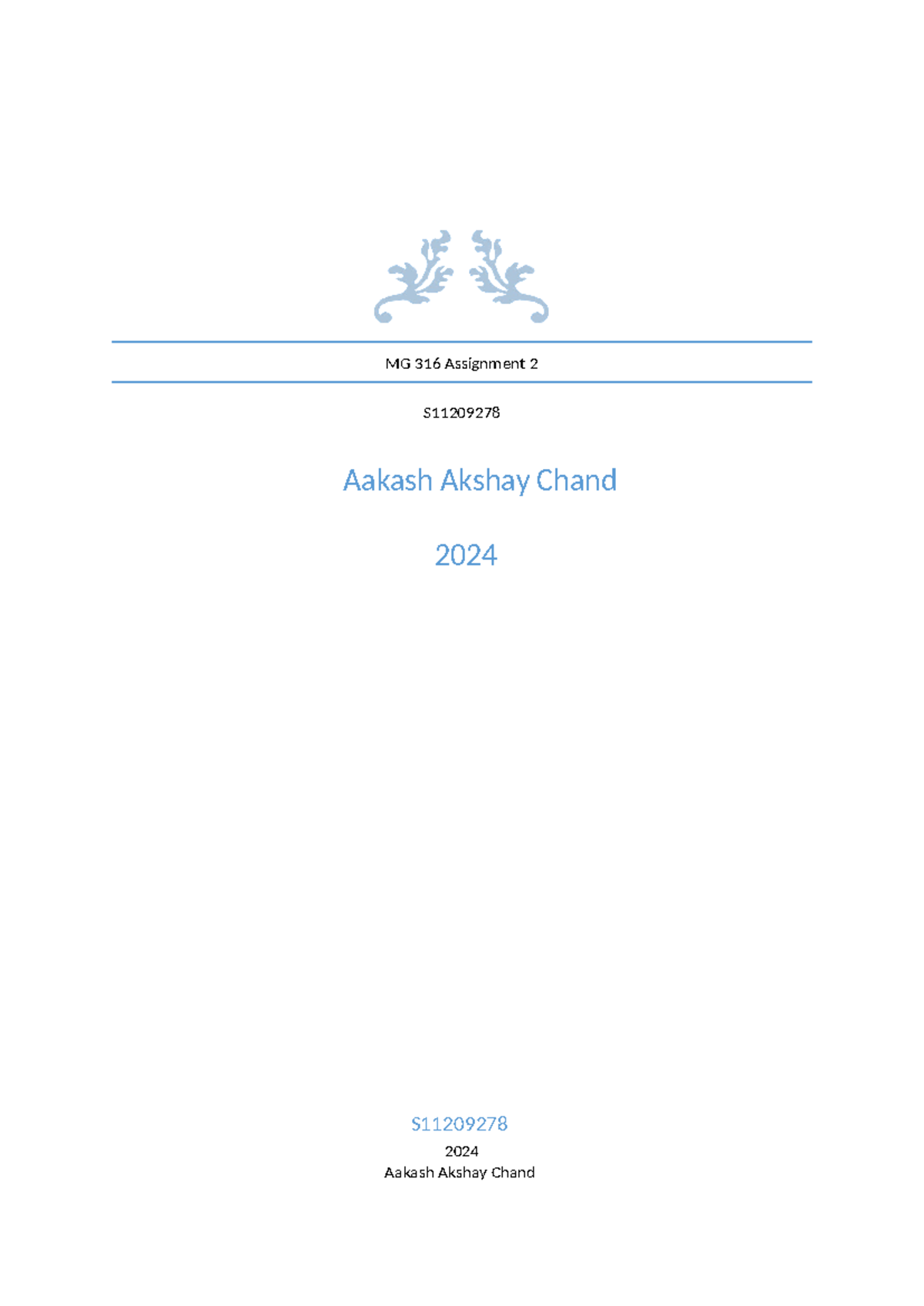 MG 316 Assignment 2 - 2024 - MG 316 Assignment 2 S Aakash Akshay Chand ...