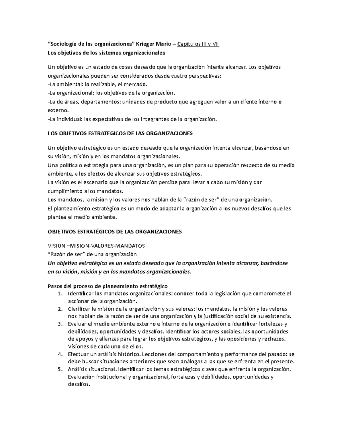 U2 - Capítulo III- VII - video clase krieger - “Sociología de las ...