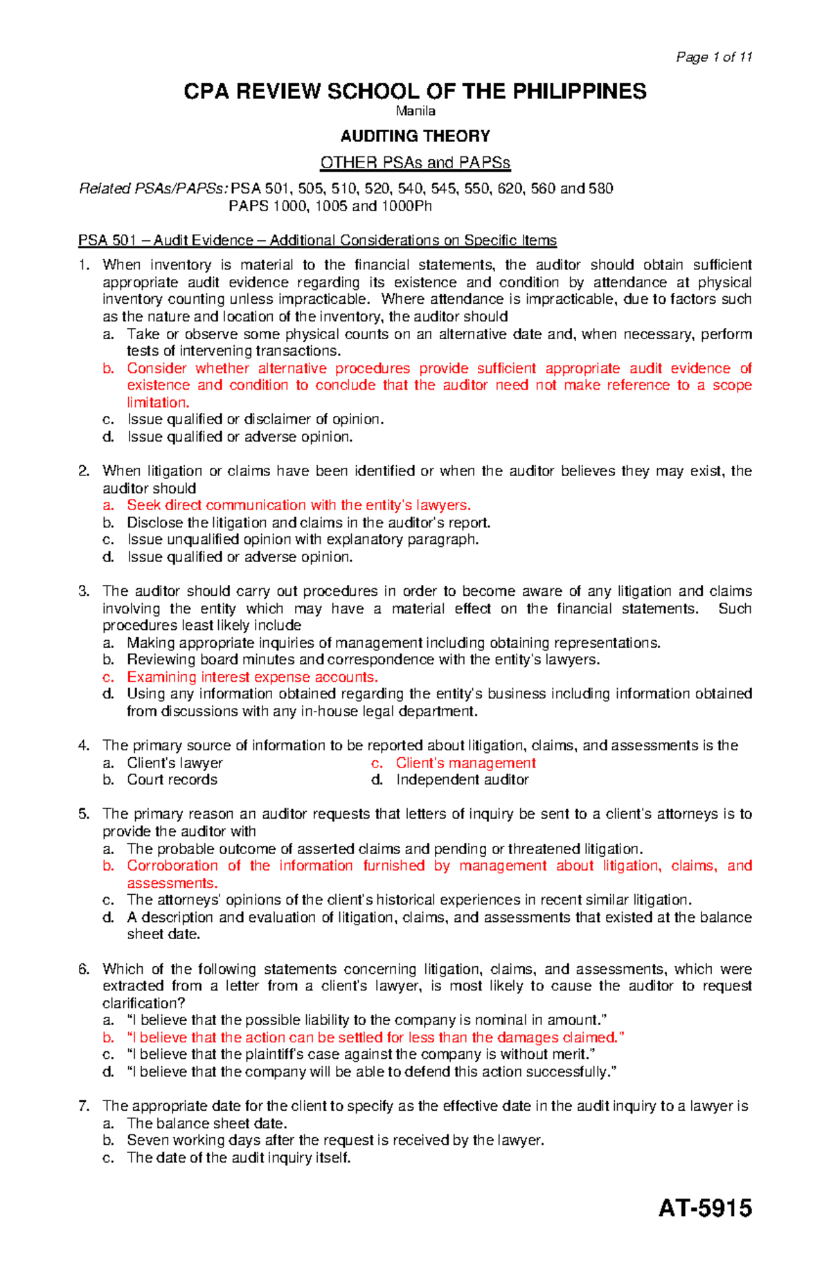 AT 19 PSAs and PAPS - It is a note that can help you study for your ...