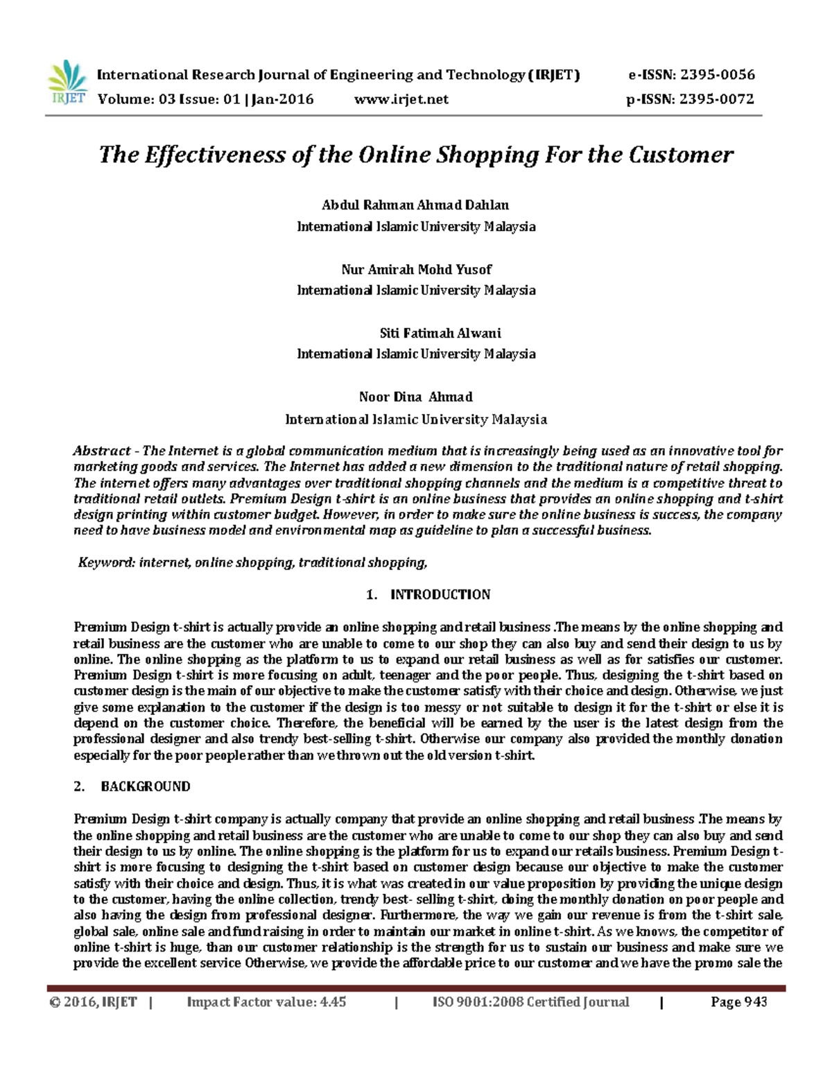 The Effectiveness of the Online Shopping - The Internet has added a new ...