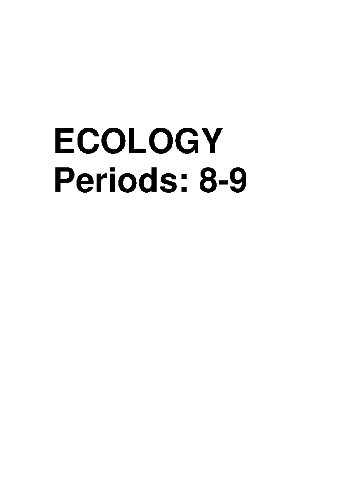 Great Ecology packet w resources summaries projects worksheets KEY ...