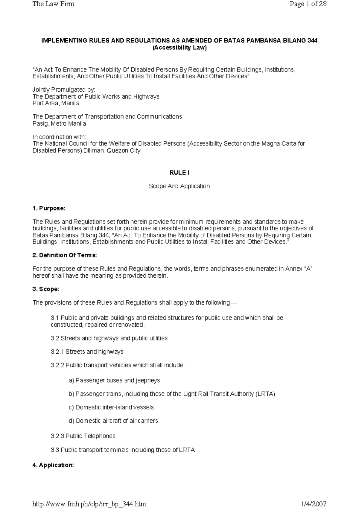 BP 344-Accesibility Code - IMPLEMENTING RULES AND REGULATIONS AS ...