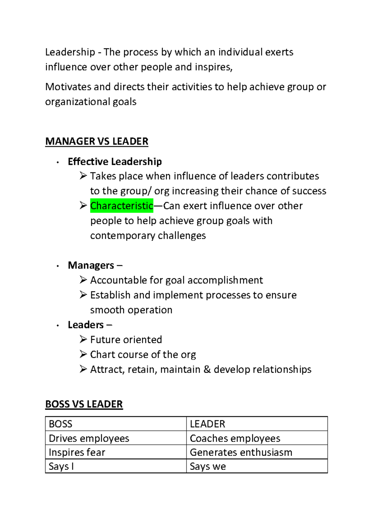 CHAP 3B Leadership - Business management (OBS 114) summarized chapter ...